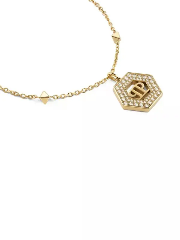 Philipp Plein Legacy Hexagon Crystal-embellished Pendant Necklace