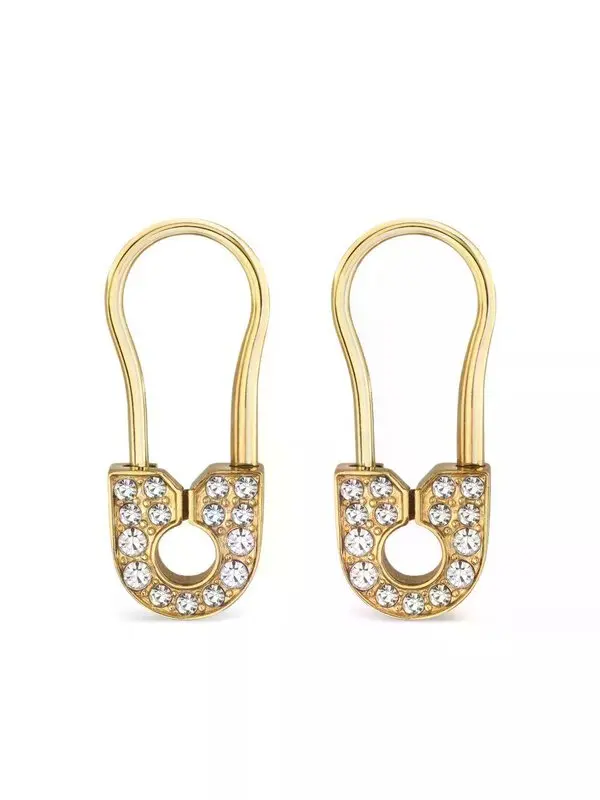 Philipp Plein Plein Safety Pin Earrings - Gold