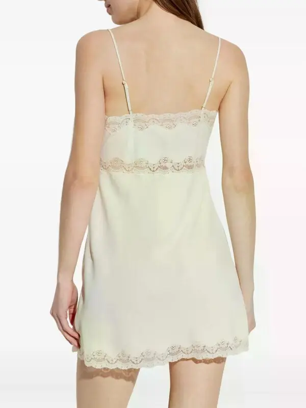 LoveShackFancy Cori Lace Bow Mini Dress