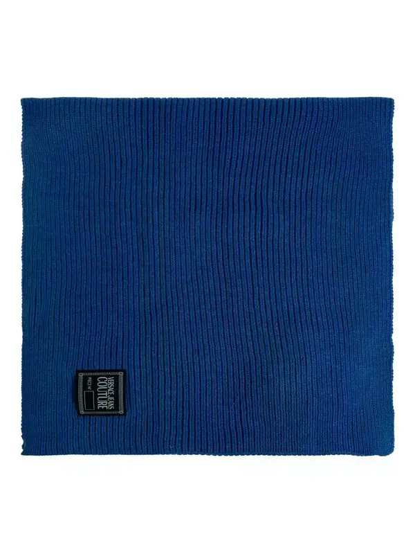 Versace Ribbed Logo Scarf - Blue