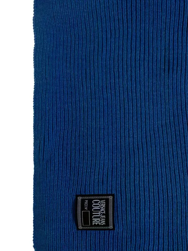 Versace Ribbed Logo Scarf - Blue
