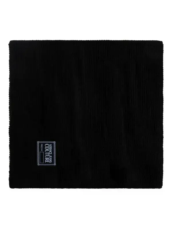 Versace Ribbed Logo Scarf - Black