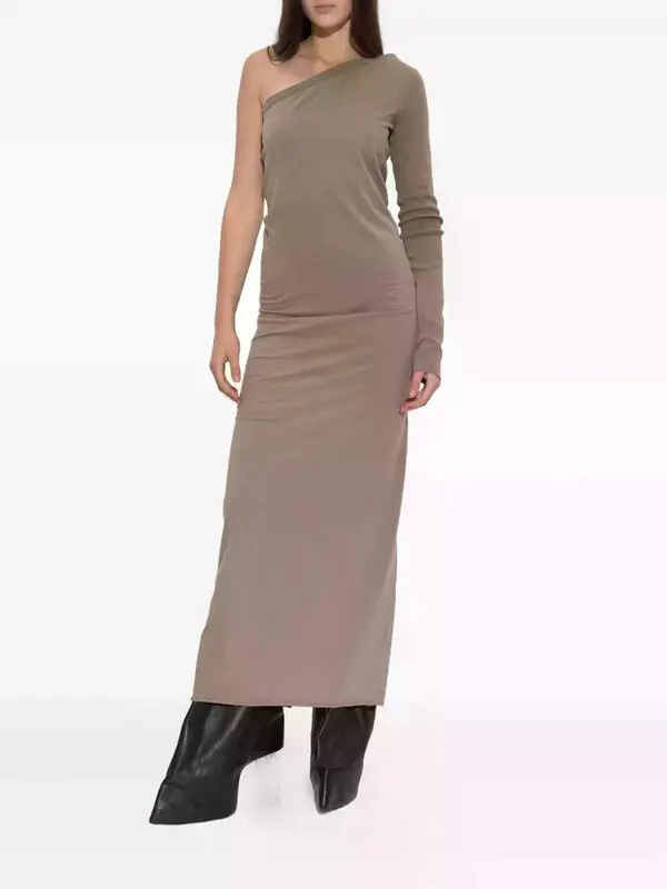 Rick Owens One-shoulder Long-sleeve Maxi Dress