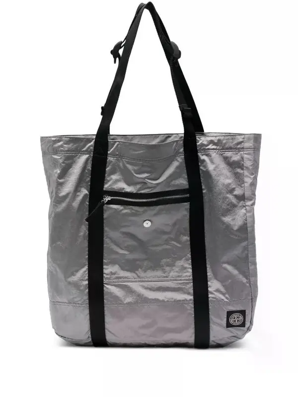 Stone Island Zip-pocket Tote Bag - Grey