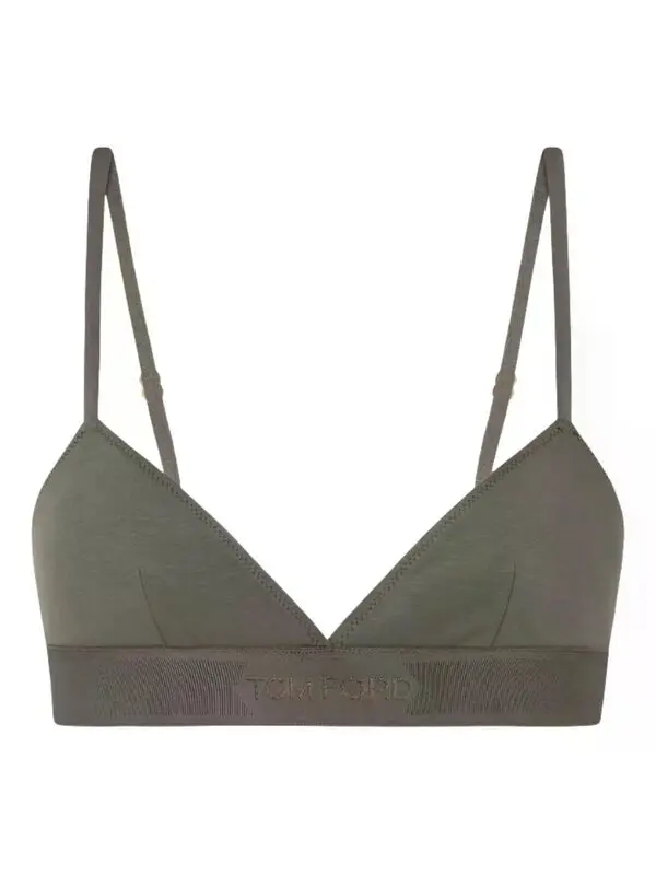 TOM FORD Logo-detail Bra - Green