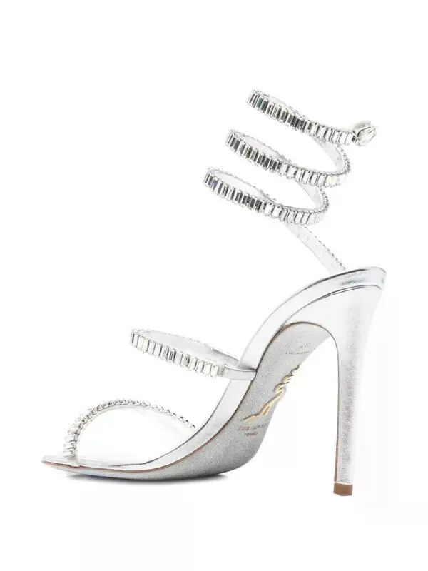 Rene Caovilla 105mm Cleo Embellished Sandals - Silver