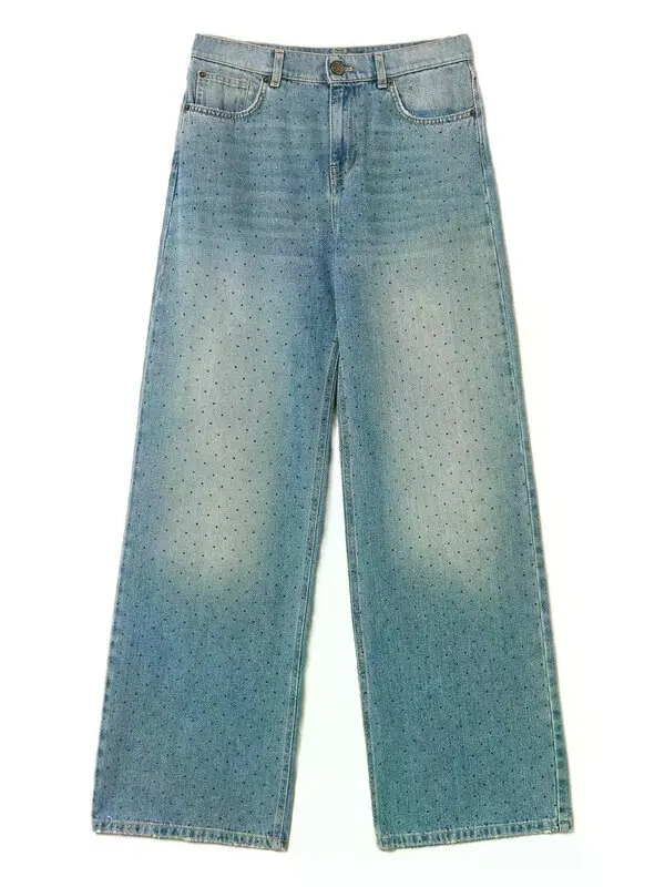TWINSET Rhinestone-embellished Straight Leg Jeans