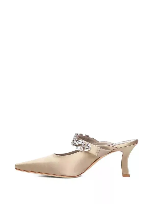 Manolo Blahnik Crystal-embellished Pumps - Neutrals