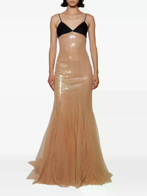 David Koma Sequin Embellished Gown