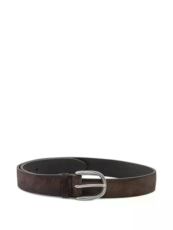ORTIGNI Engraved Suede Belt - Brown