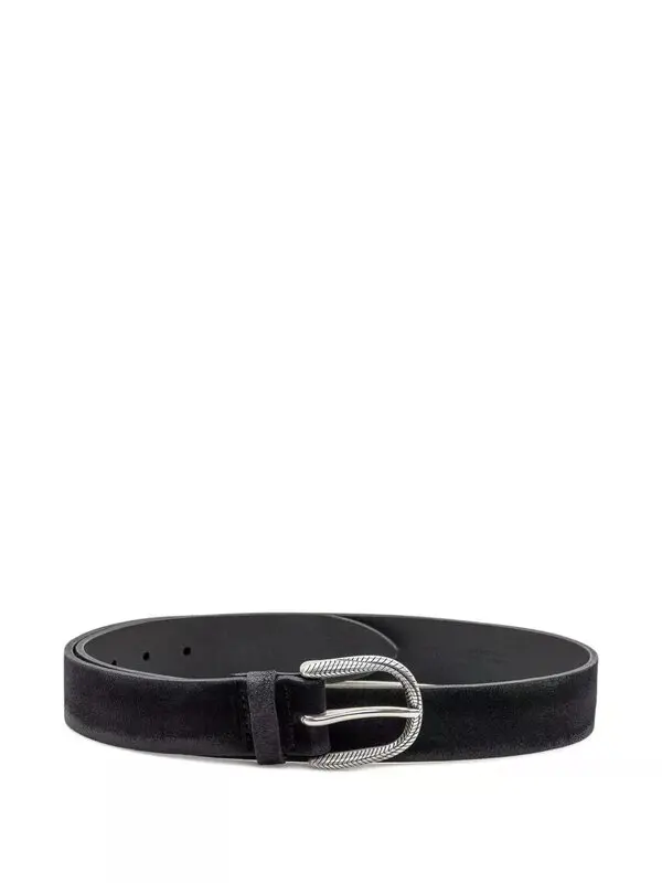 ORTIGNI Engraved Suede Belt - Black
