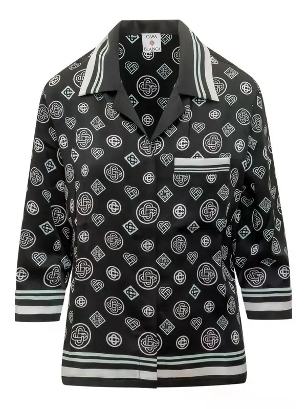 Casablanca Printed Pajama Top - Black