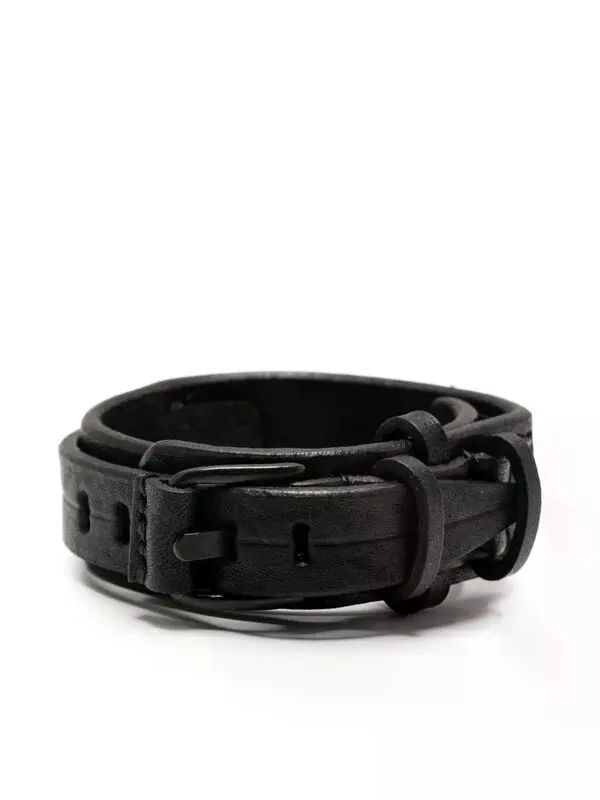 JULIUS Buckle-fastening Leather Bracelet - Black