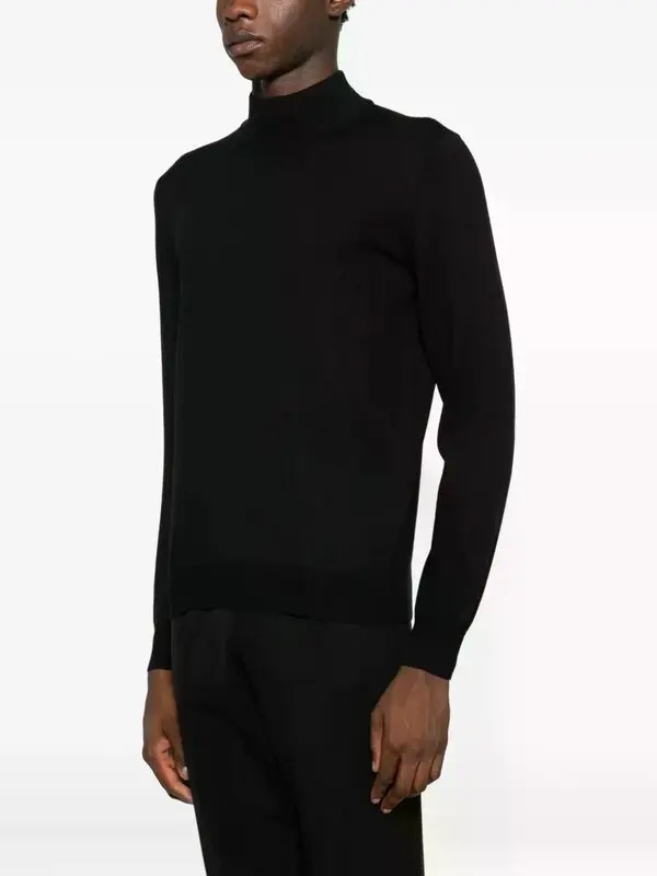 Tagliatore High-neck Long-sleeve Jumper - Black