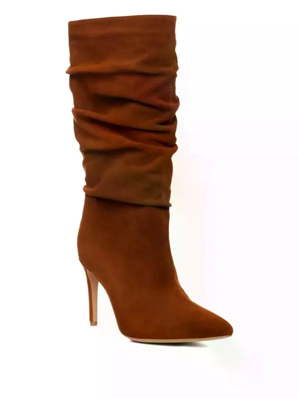 GINISSIMA 95mm Ruched Suede Boots