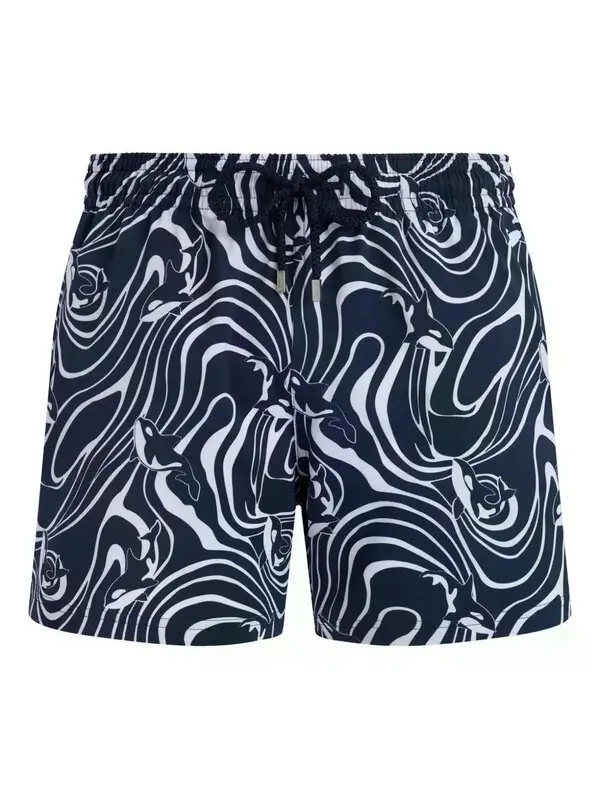 Vilebrequin Orcas-print Swim Shorts - Blue