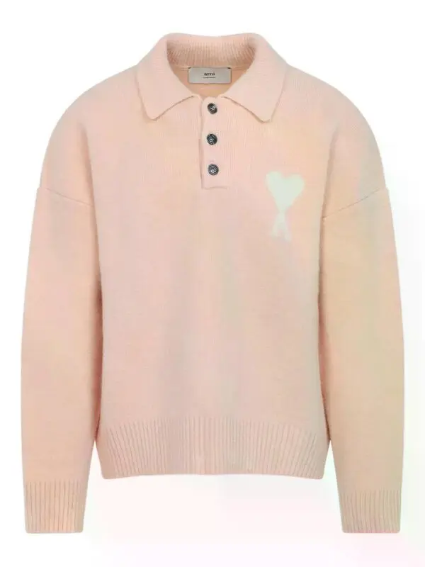 Ami Button Alpaca Polo Shirt