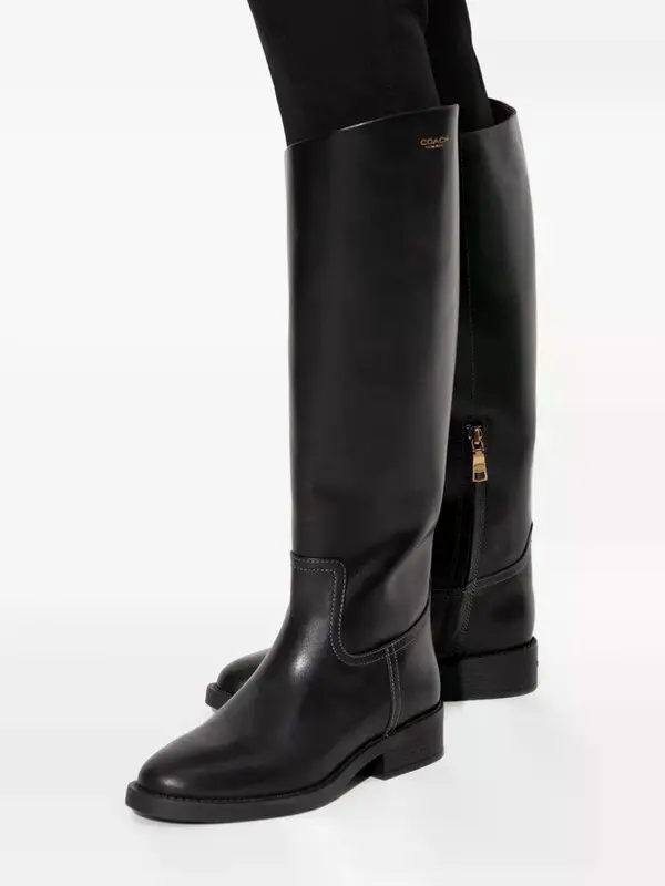 COACH Leather Zip Boots