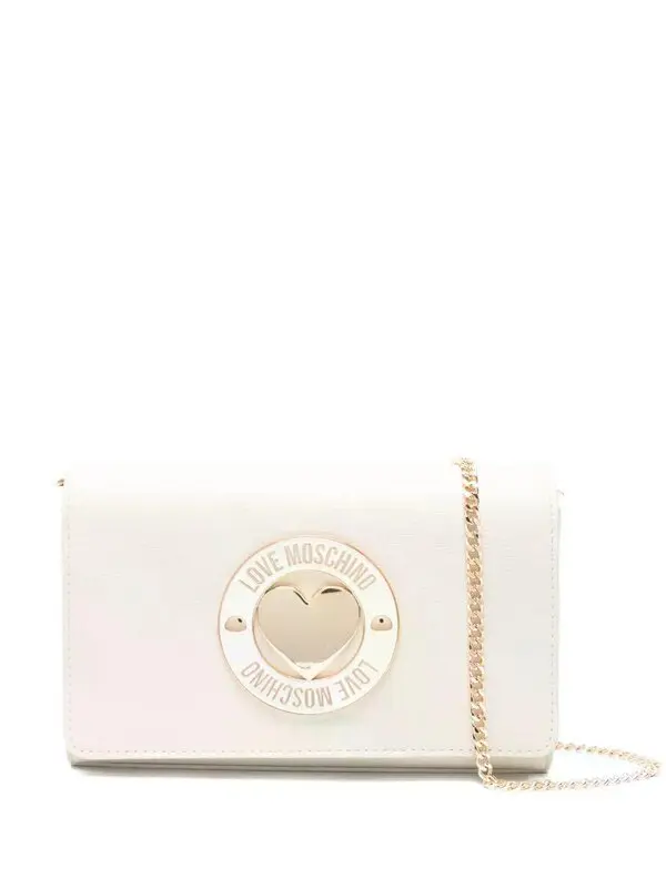 Moschino Heart-plaque Crossbody Bag - Neutrals