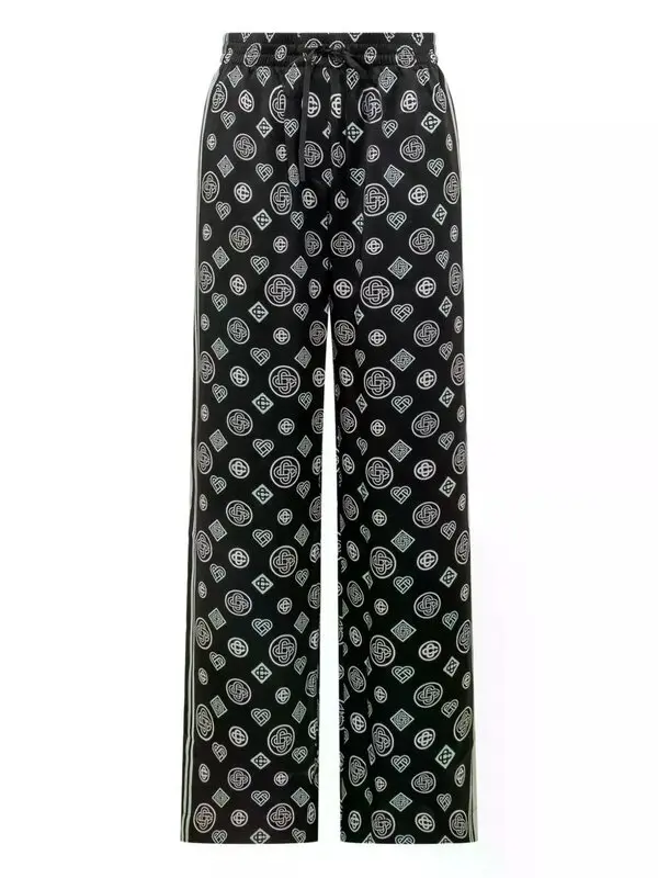Casablanca Printed Stripe Trousers - Black