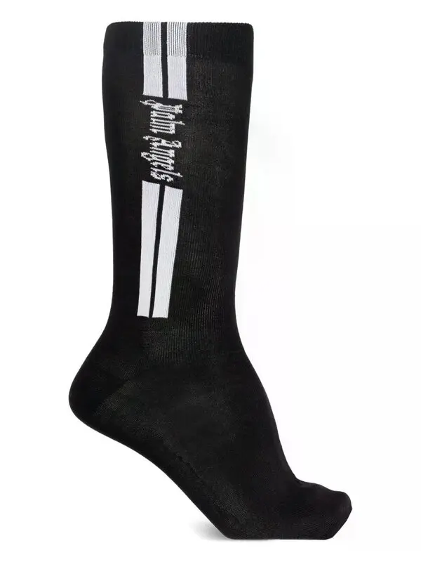 Palm Angels Striped Socks - Black