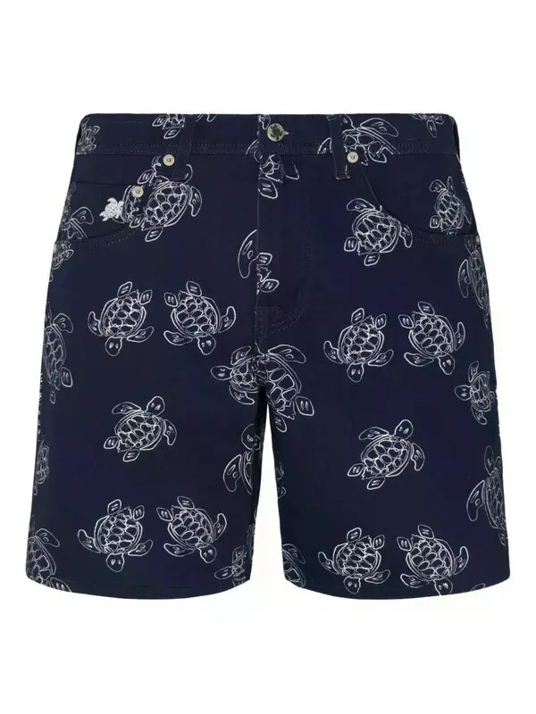 Vilebrequin Five-pocket Turtle-print Bermuda Shorts