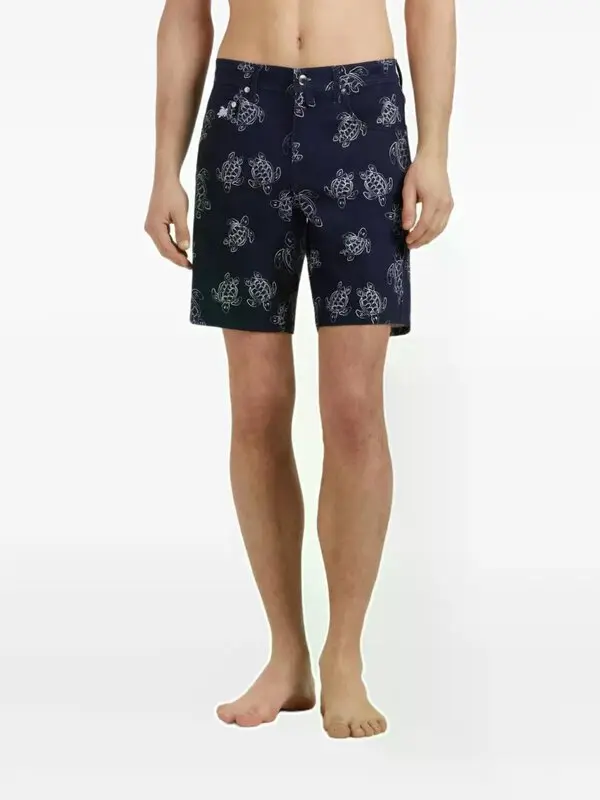Vilebrequin Five-pocket Turtle-print Bermuda Shorts