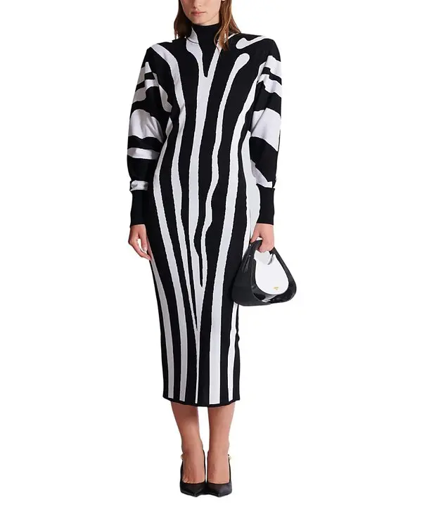 backless long sleeve striped knit mini dress Rhiley Backless Cut-Out Knit Mini Dress main image 0