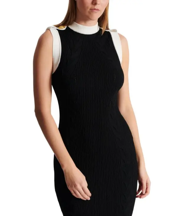 balmain black knit dress Lace Triangle Flared Mini Dress in Black – MONSE