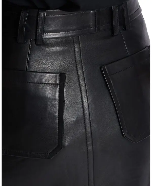Balmain Short Lambskin Skirt