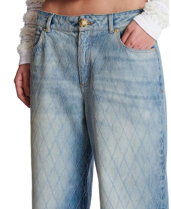 Balmain Diamond Washed Denim Straight-fit Jeans