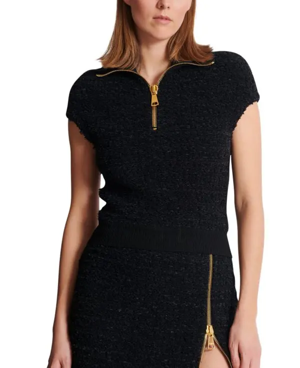 Balmain Tweed Top - Black