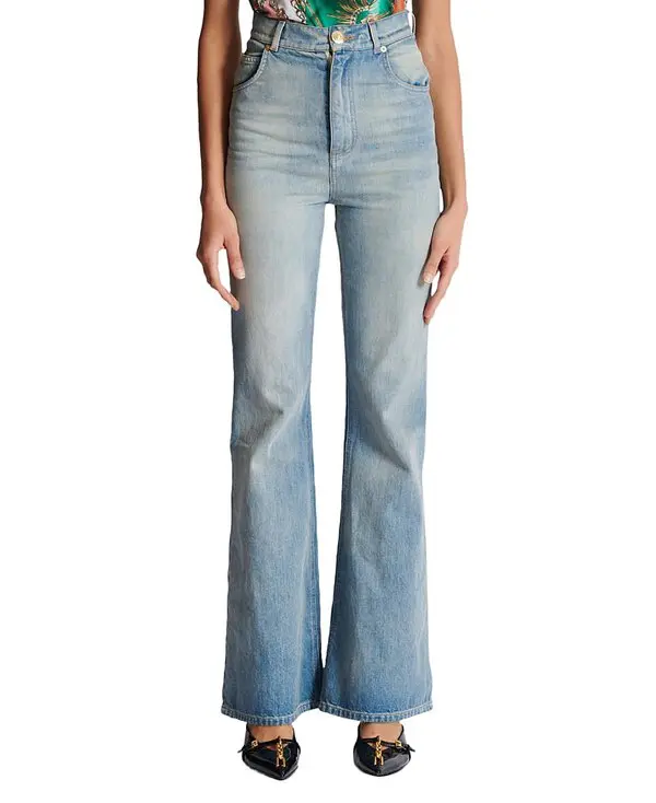 Balmain Flared Denim Jeans - Blue