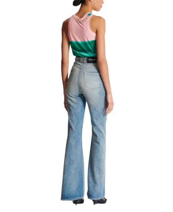 Balmain Flared Denim Jeans - Blue