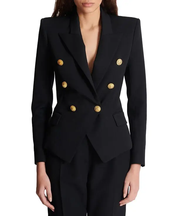Balmain Grain De Poudre 6-button Fitted Jacket