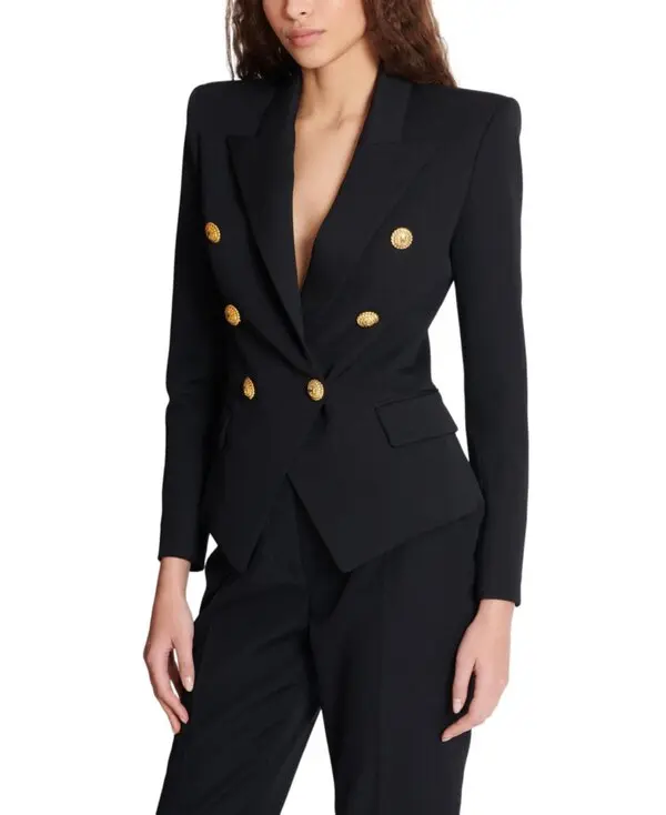 Balmain Grain De Poudre 6-button Fitted Jacket