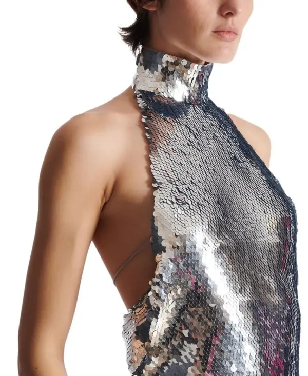 Balmain Sequin Halterneck Mini Dress
