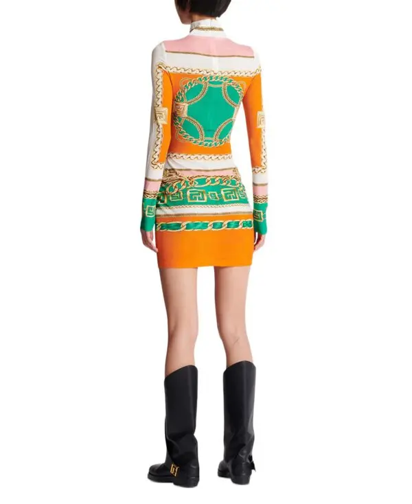 Balmain Short Printed Bodycon Dress