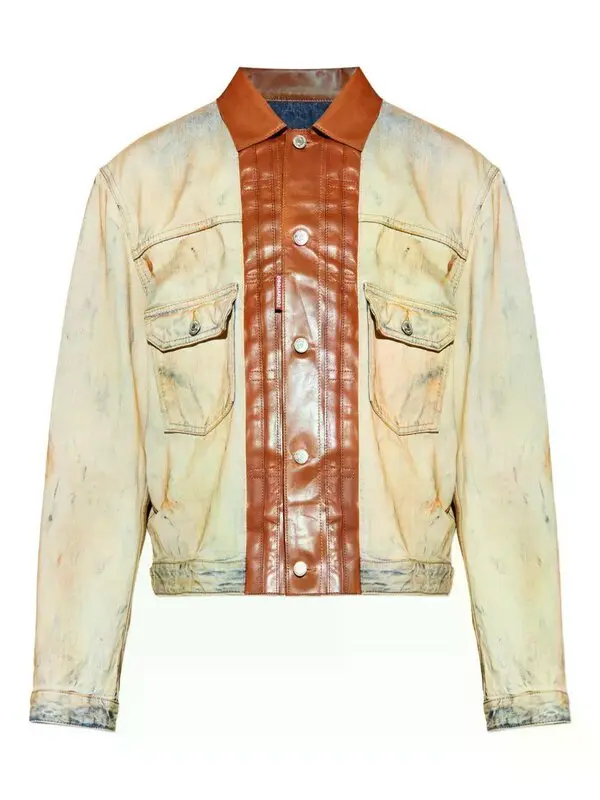 Dsquared2 Leather-panel Jacket - Neutrals