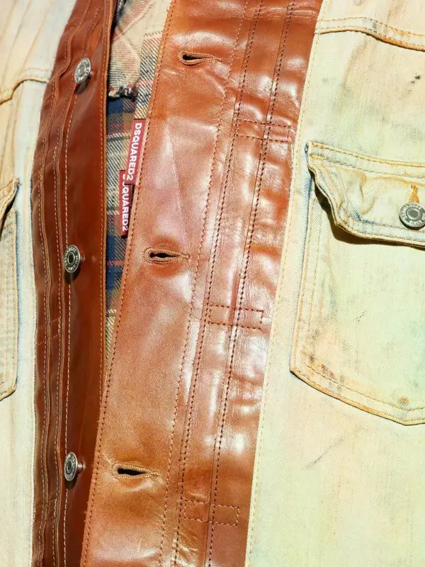 Dsquared2 Leather-panel Jacket - Neutrals