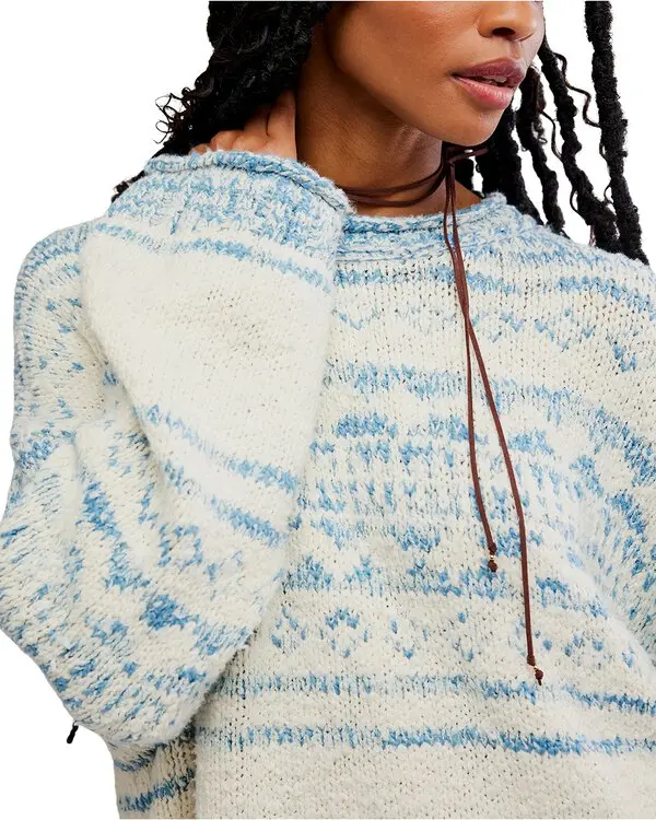 Free People Dani Printed Sweater - Cloud Comb