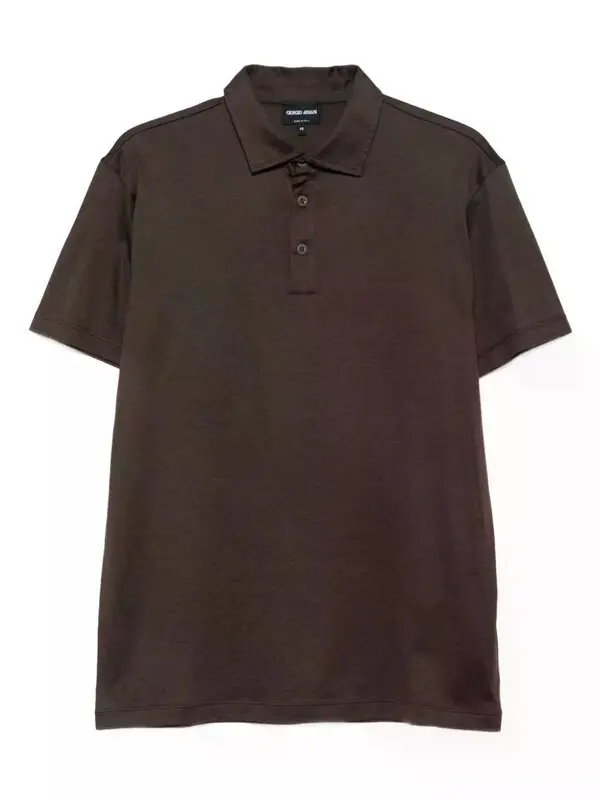 Giorgio Armani Buttoned Polo Shirt - Brown