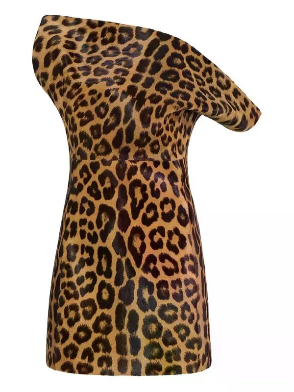 Khaite Off-shoulder Leopard Print Top