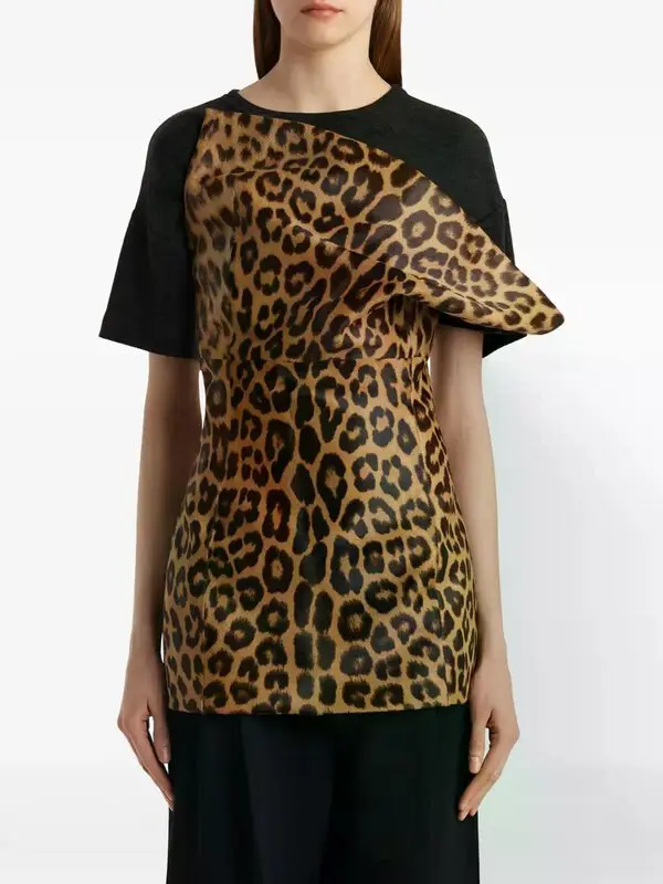 Khaite Off-shoulder Leopard Print Top
