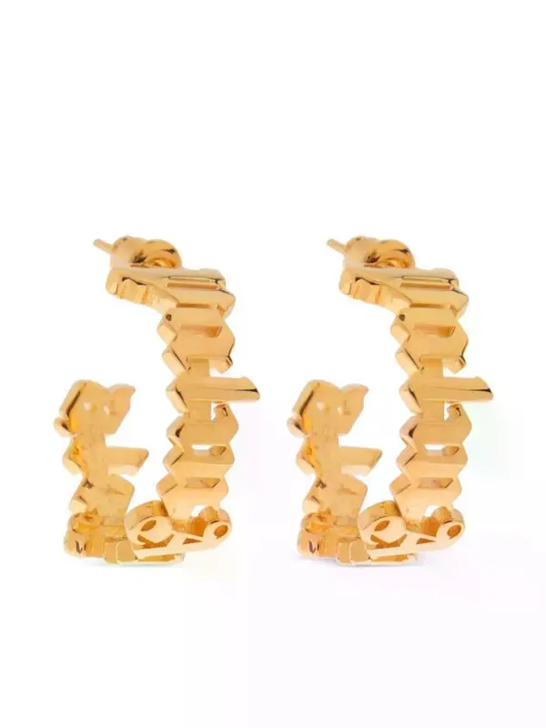 Palm Angels Logo Hoop Earrings - Gold