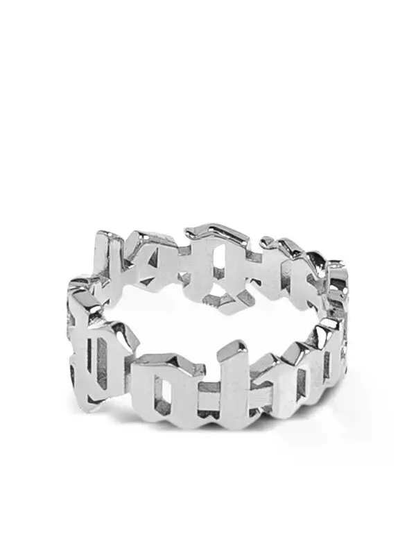 Palm Angels Lettered Band Ring - Silver