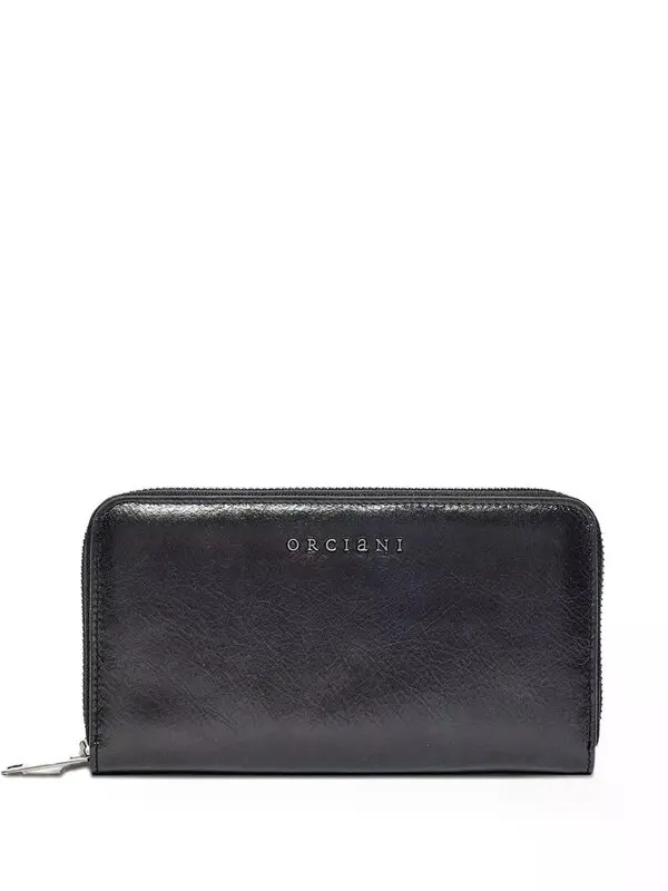 ORTIGNI Gotham Zipped Leather Wallet - Black