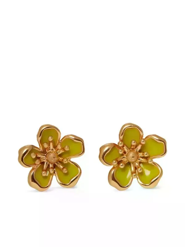 Casablanca Flower Stud Earrings - Gold