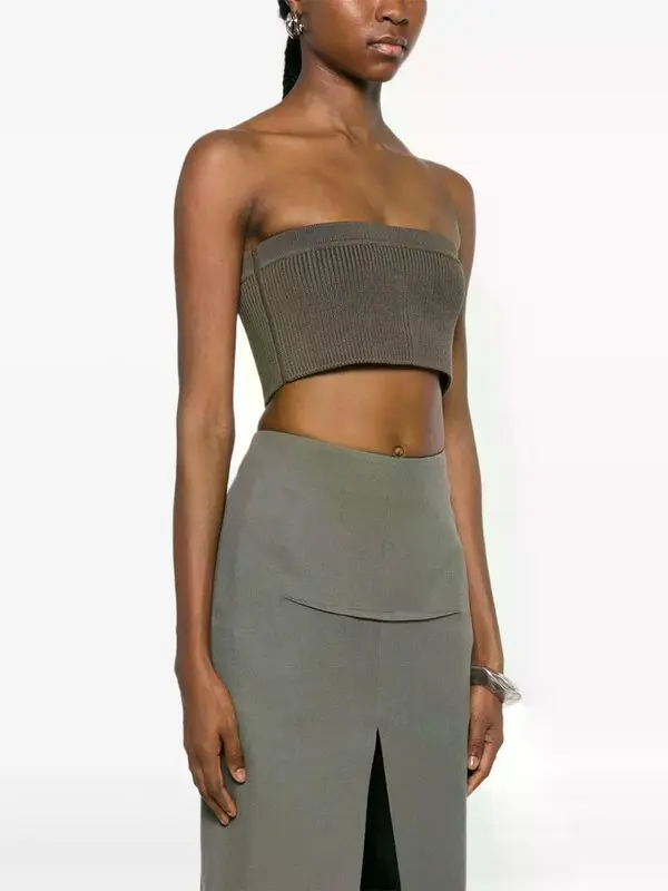 Rick Owens Fine-ribbed Cropped Top