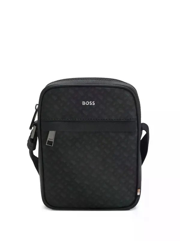 Hugo Boss Monogram Messenger Bag - Black